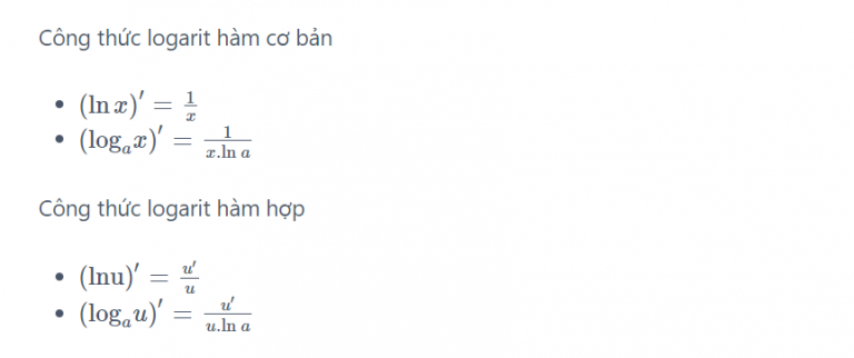 Tổng hơp 19+ Công Thức Logarit Cơ Bản Toán 12